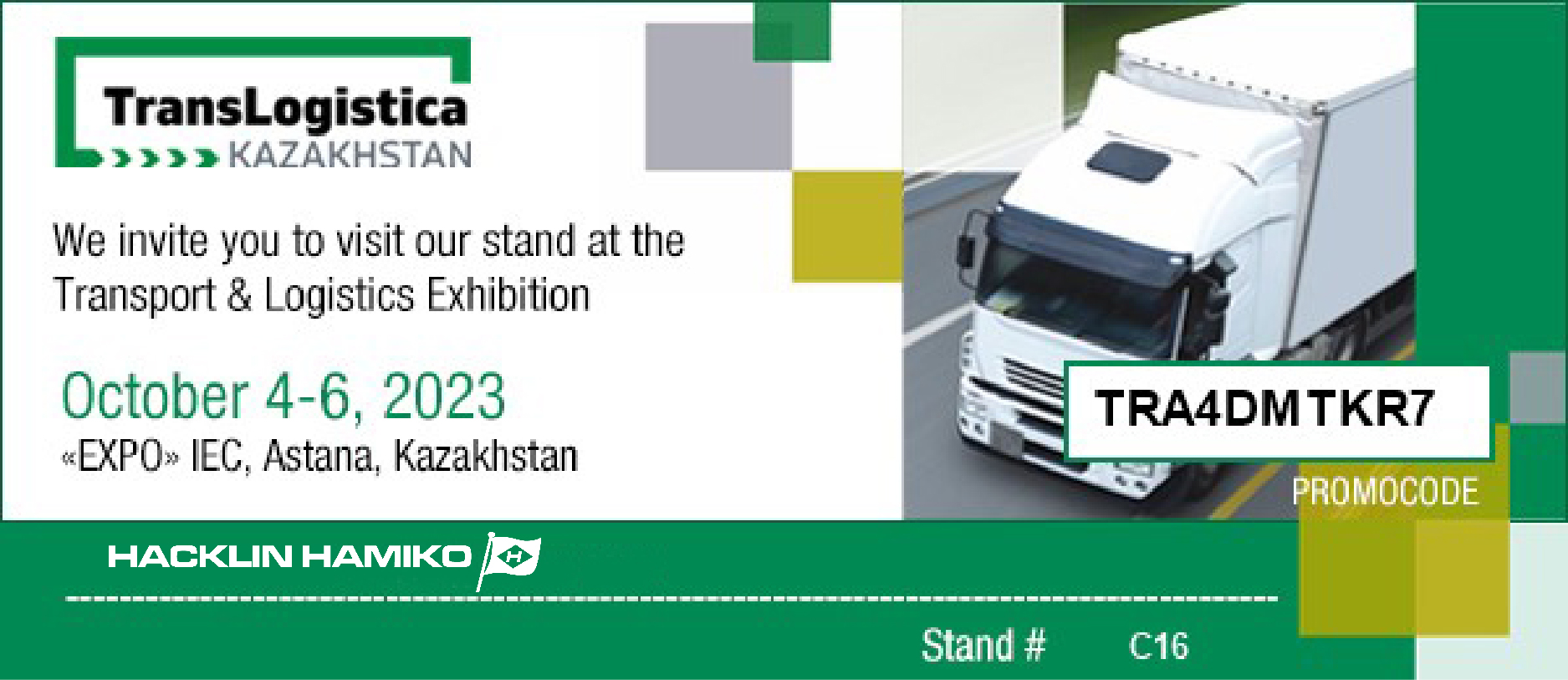 Meet us at TransLogistica Kazakhstan - Hacklin Hamiko